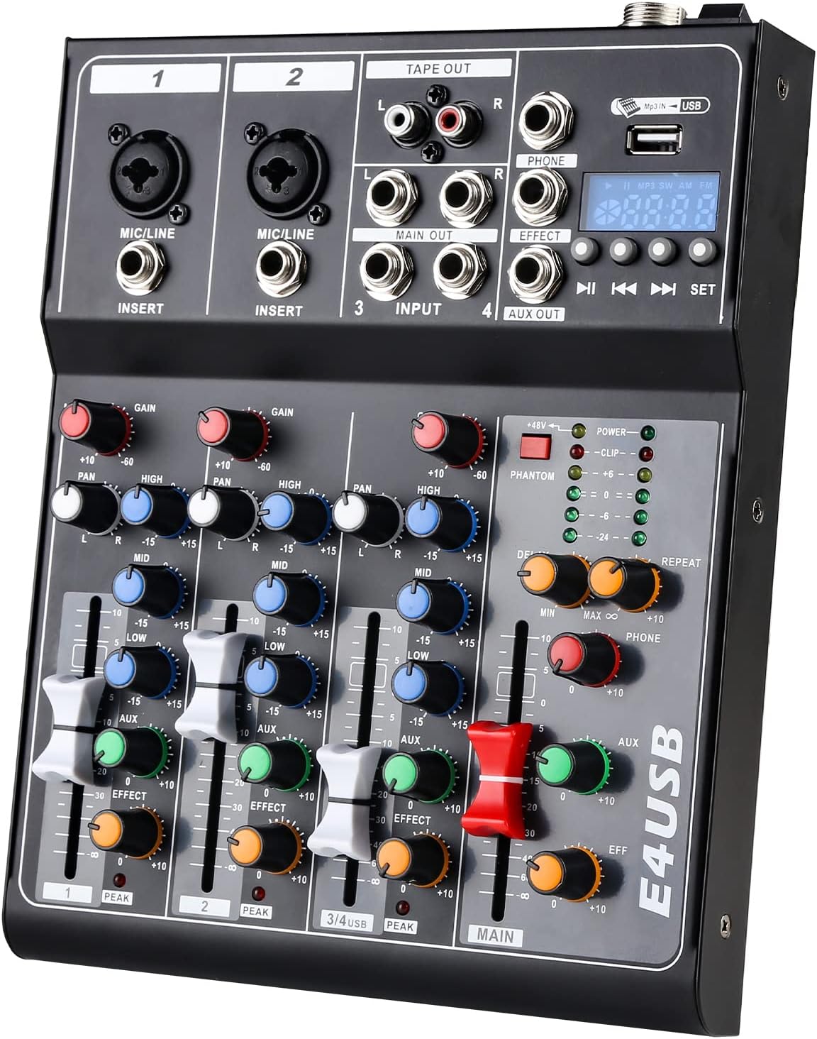4 Canaux Table de Mixage Audio Console de Mixage Compacte, Console Son ...