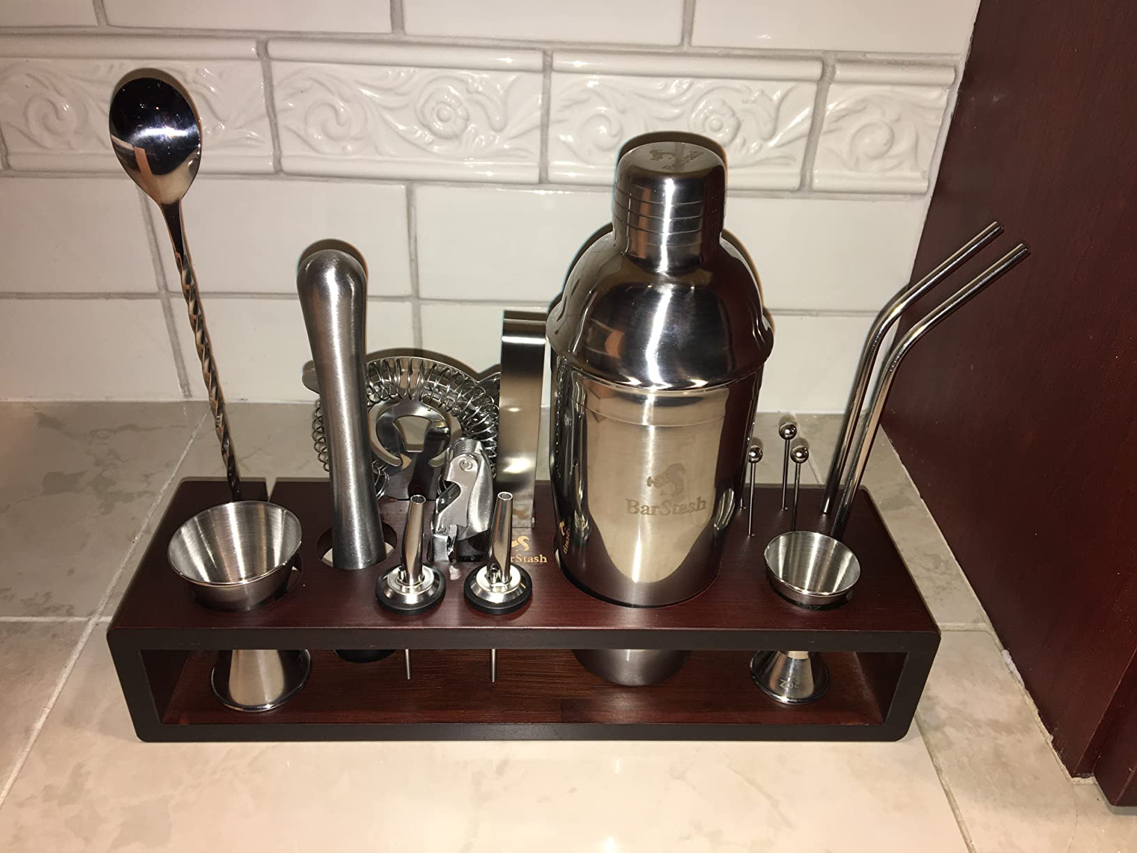 $8/mo - Finance Cocktail Shaker Set Bartender Kit with Stand ...