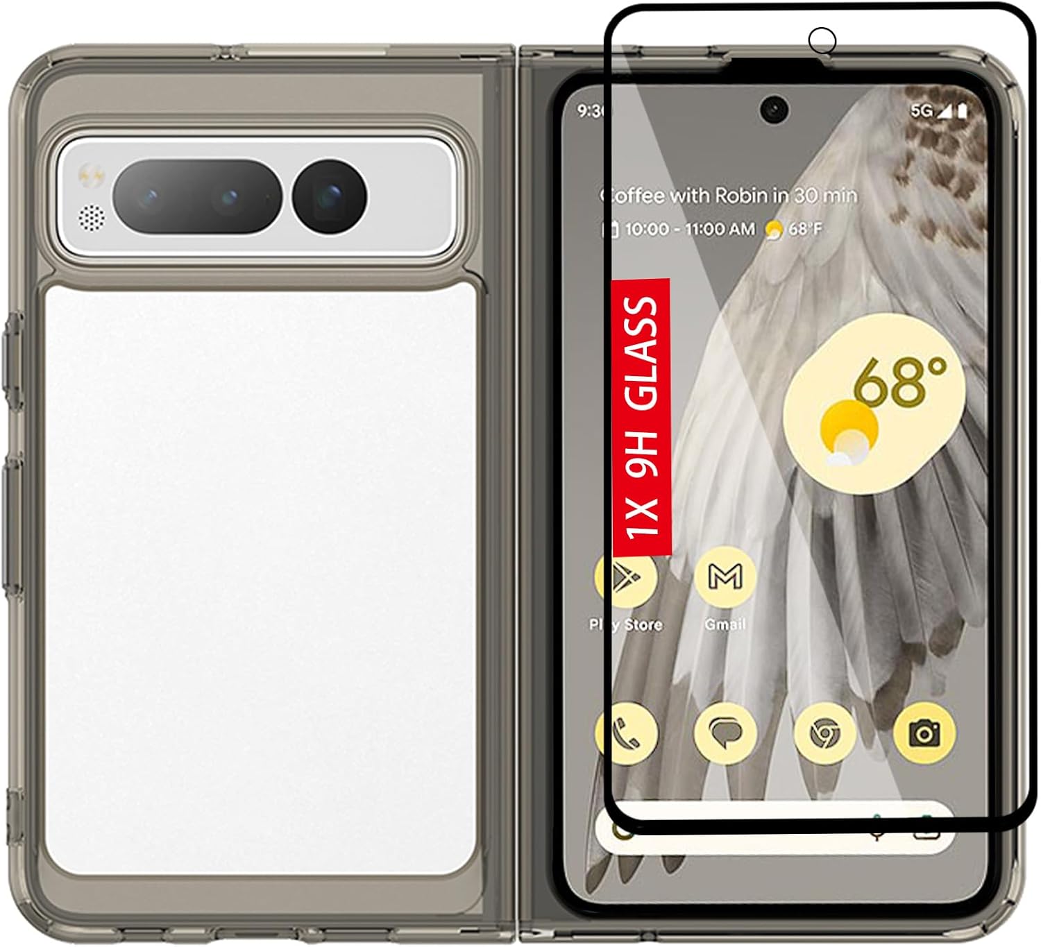 Amazon.com: for Google Pixel Fold Phone Case: with [Tempered Glass ...