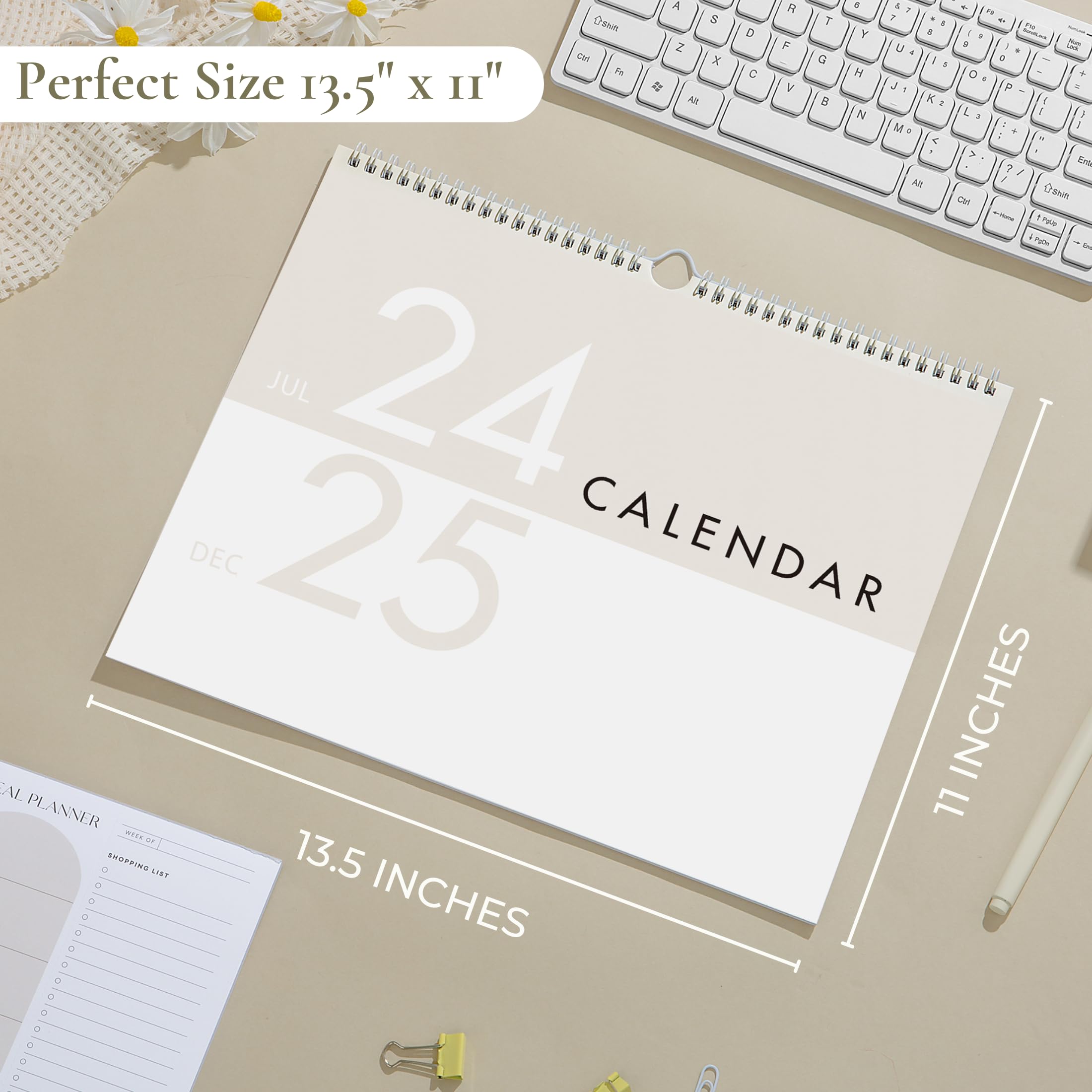 Snapklik.com : Horizontal Wall Calendar 2024-2025, 18 Months Hanging ...