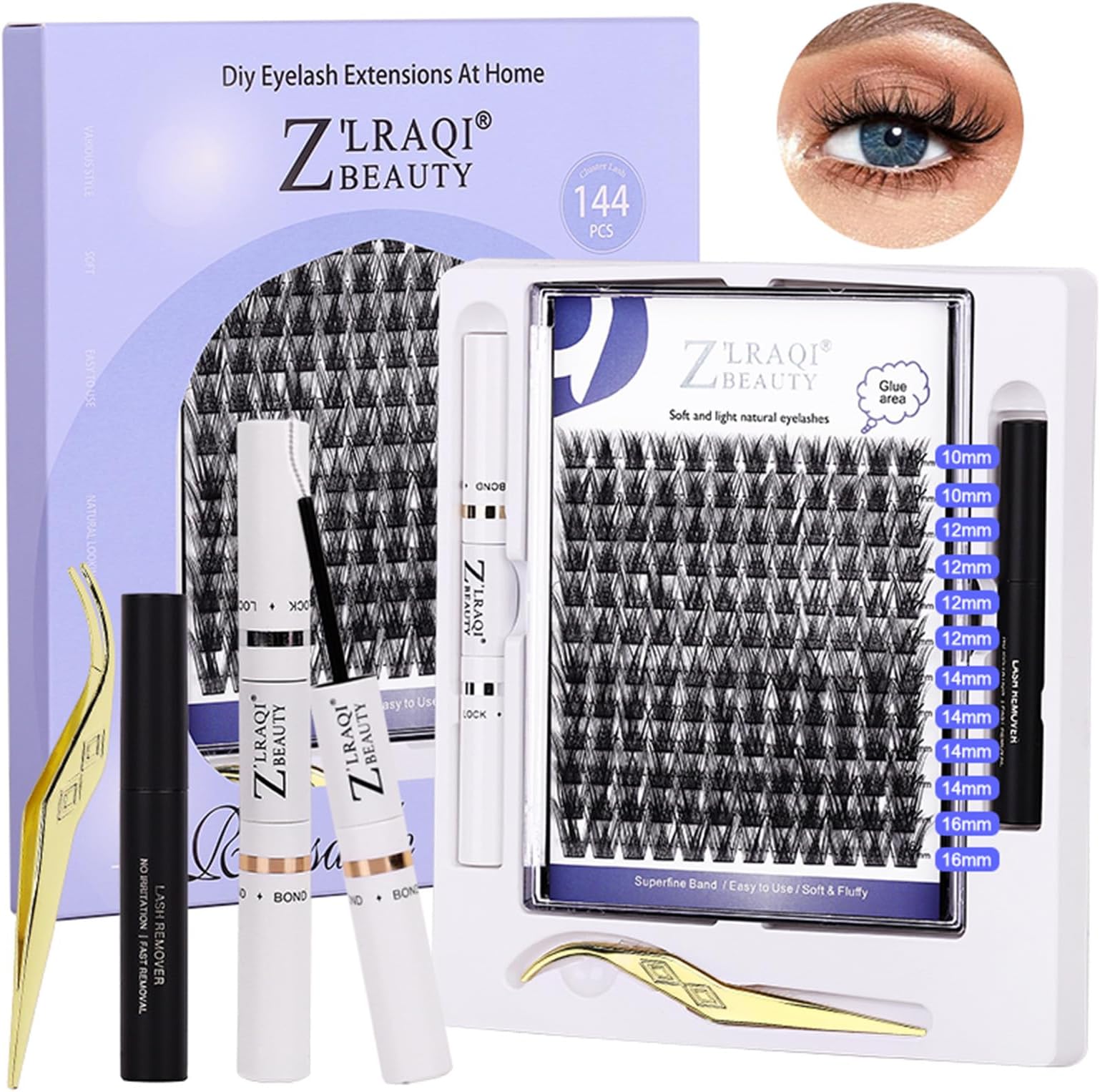 Amazon.com: Aidenseph Eyelash Extension Kit DIY 144pcs Lash Clusters ...