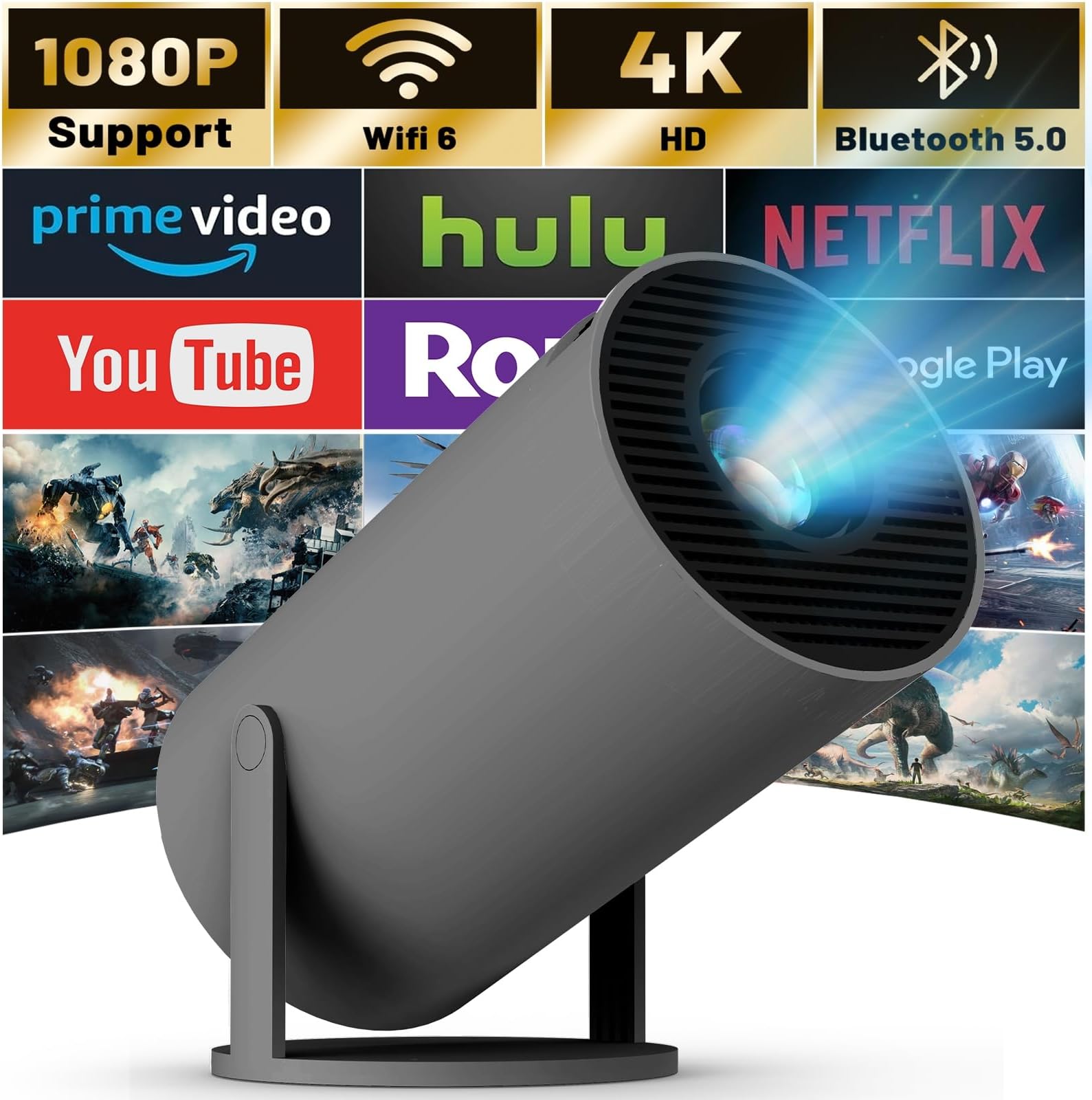 LQWELL® Projector, Mini Projector, Supports Wifi 5G, BT5.0 With 11.0 ...