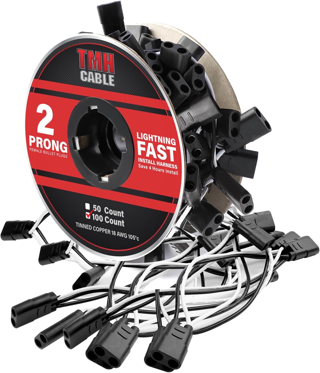 Amazon.com: TMH 100 Count 2-Prong Wire Harness Roll Double Female ...