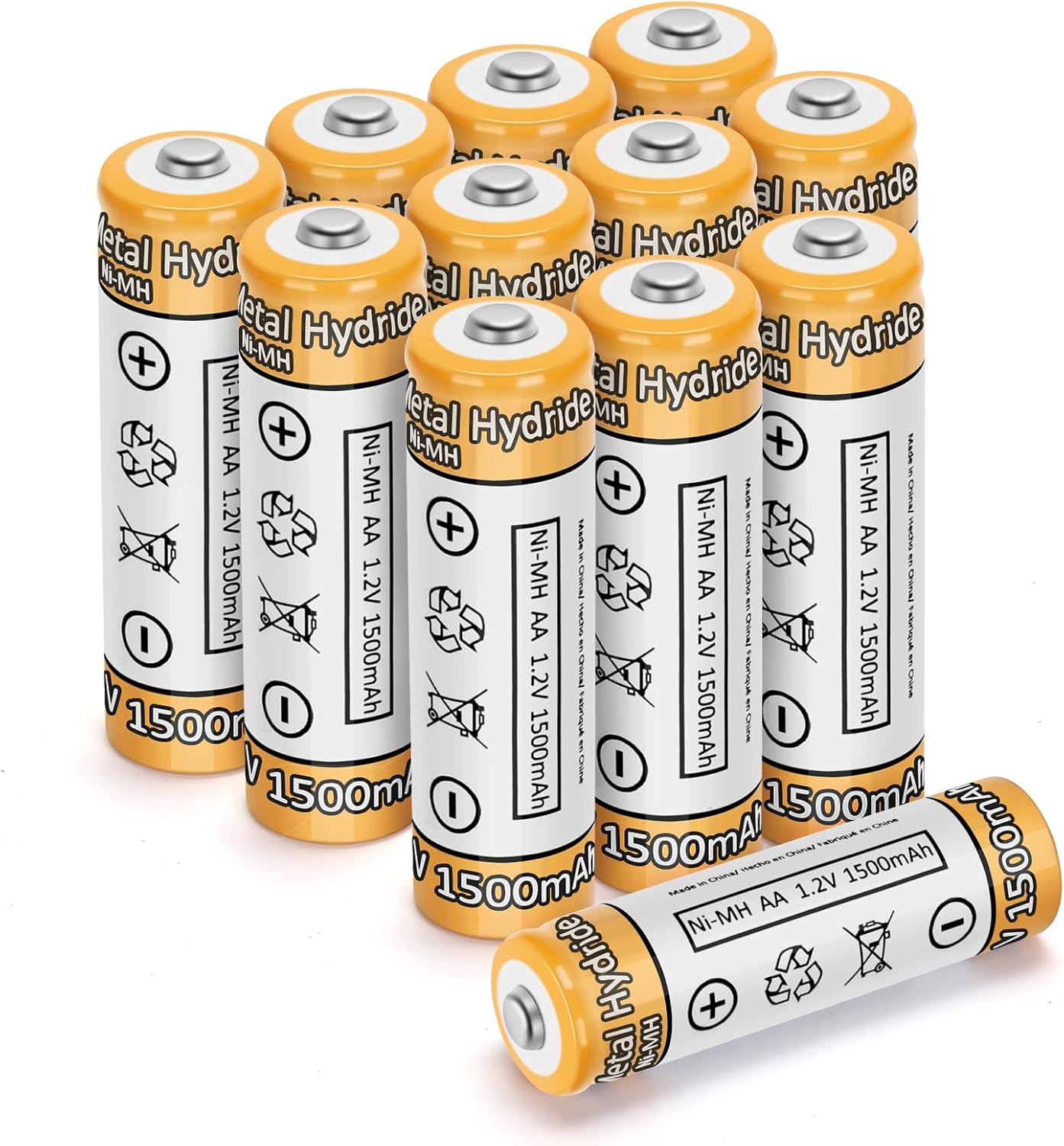 Amazon.com: volkate NiMH AA Rechargeable Batteries 12 Pack, 1.2V ...
