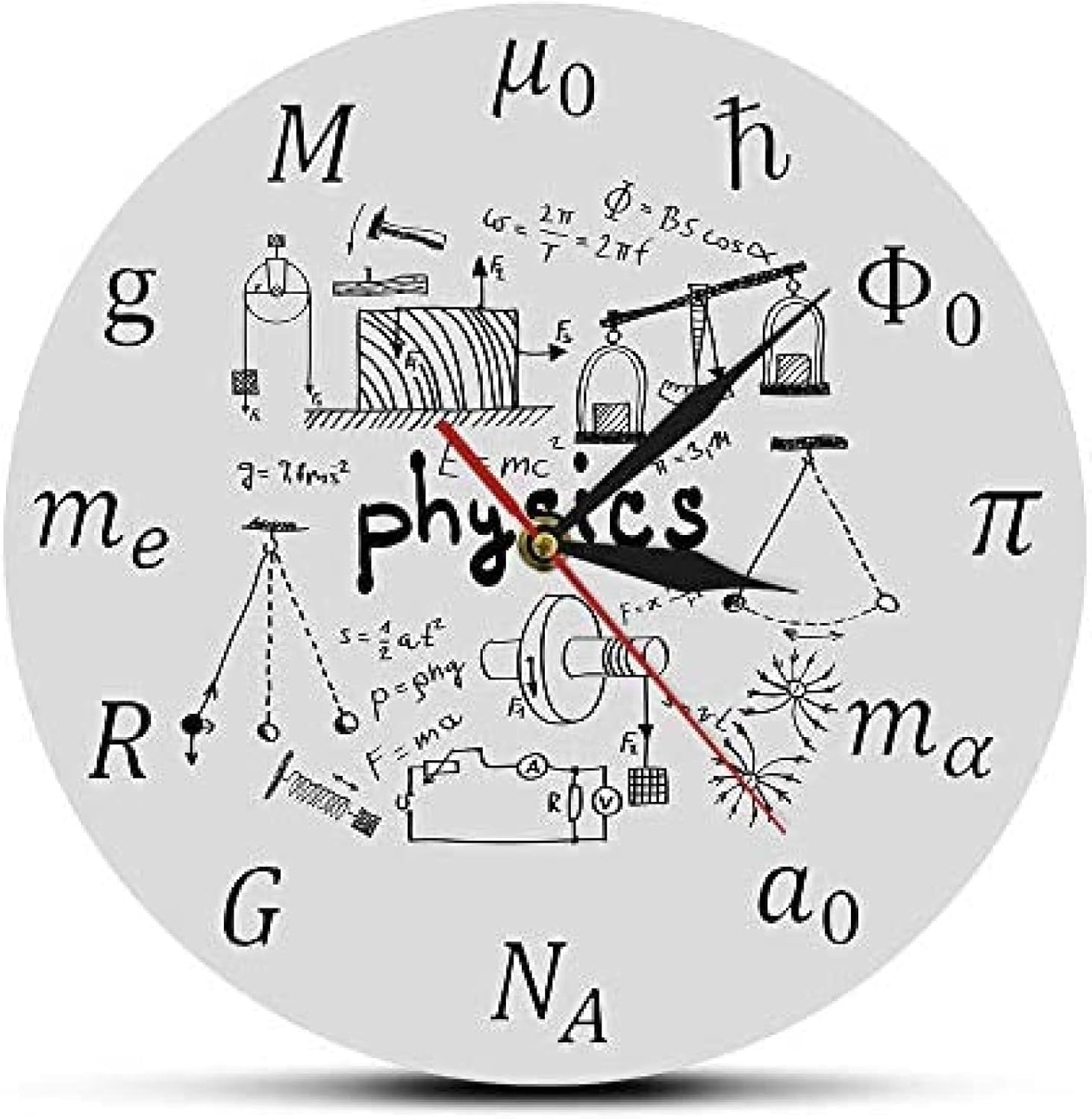 Amazon.co.jp: Science Art Physics Wall Clock Math Equations Wall Clock ...