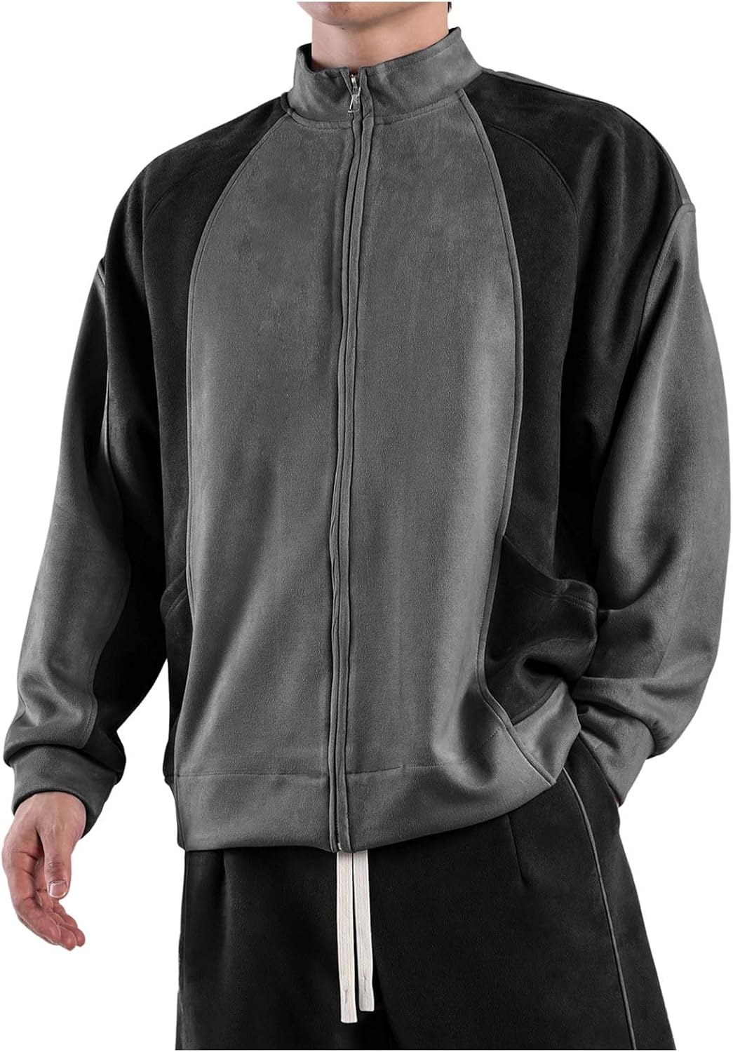 Veste à fermeture éclair à manches longues pour homme Automne et hiver ...