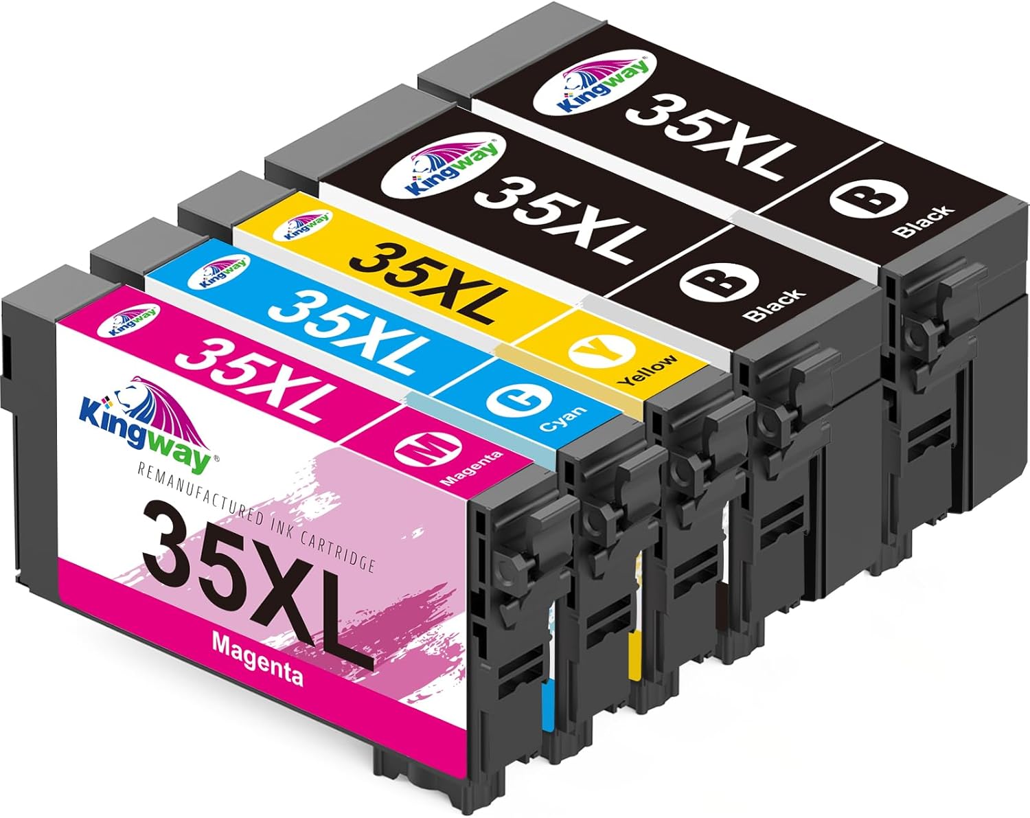 35XL Ink Cartridges for Epson 35 35XL Multipack Remanufactured for Epson WorkForce Pro WF-4720 ...