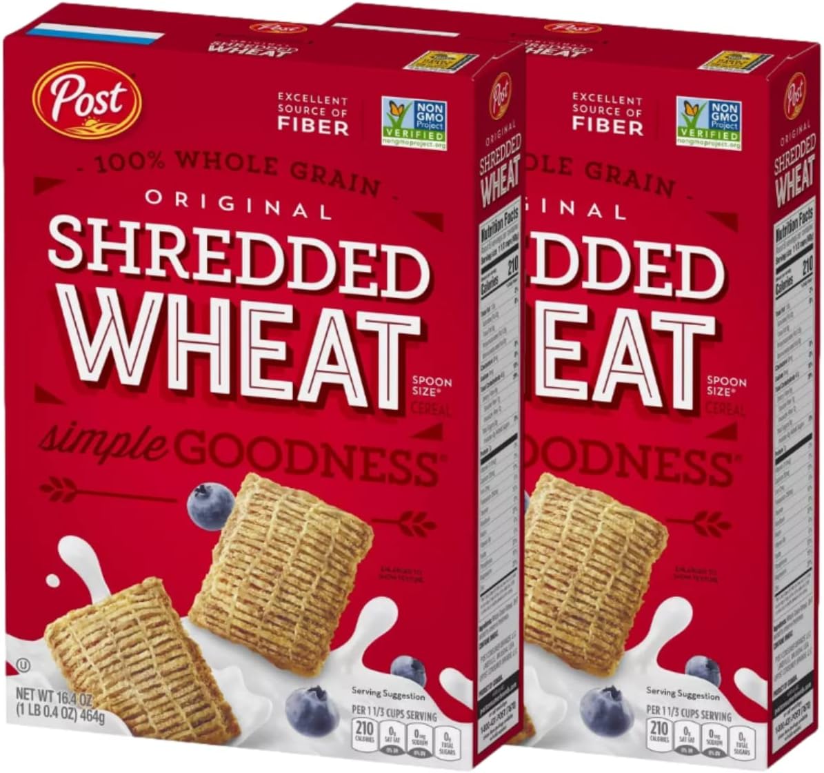 Amazon.com: Post Original Shredded Wheat, Whole Grain, Non-GMO, Heart ...