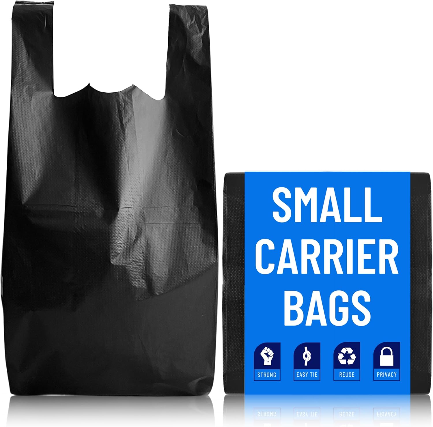 Amazon.com - Black Carrier Bags - Heavy Duty 10% Thicker - 8x13x18 ...