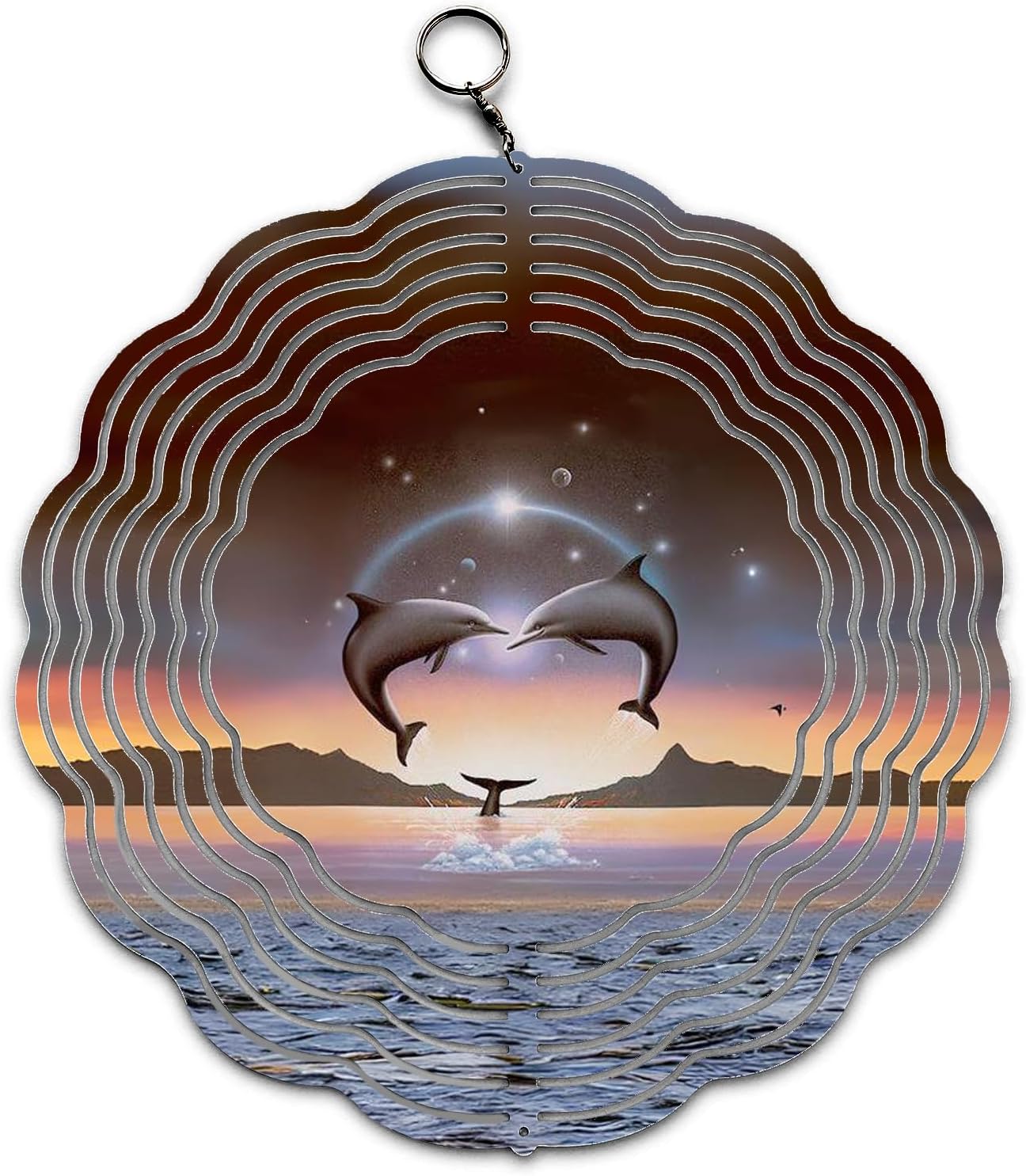 Amazon.com: Beautiful Dolphins Animated Design Wind Spinner Art 10 inch ...