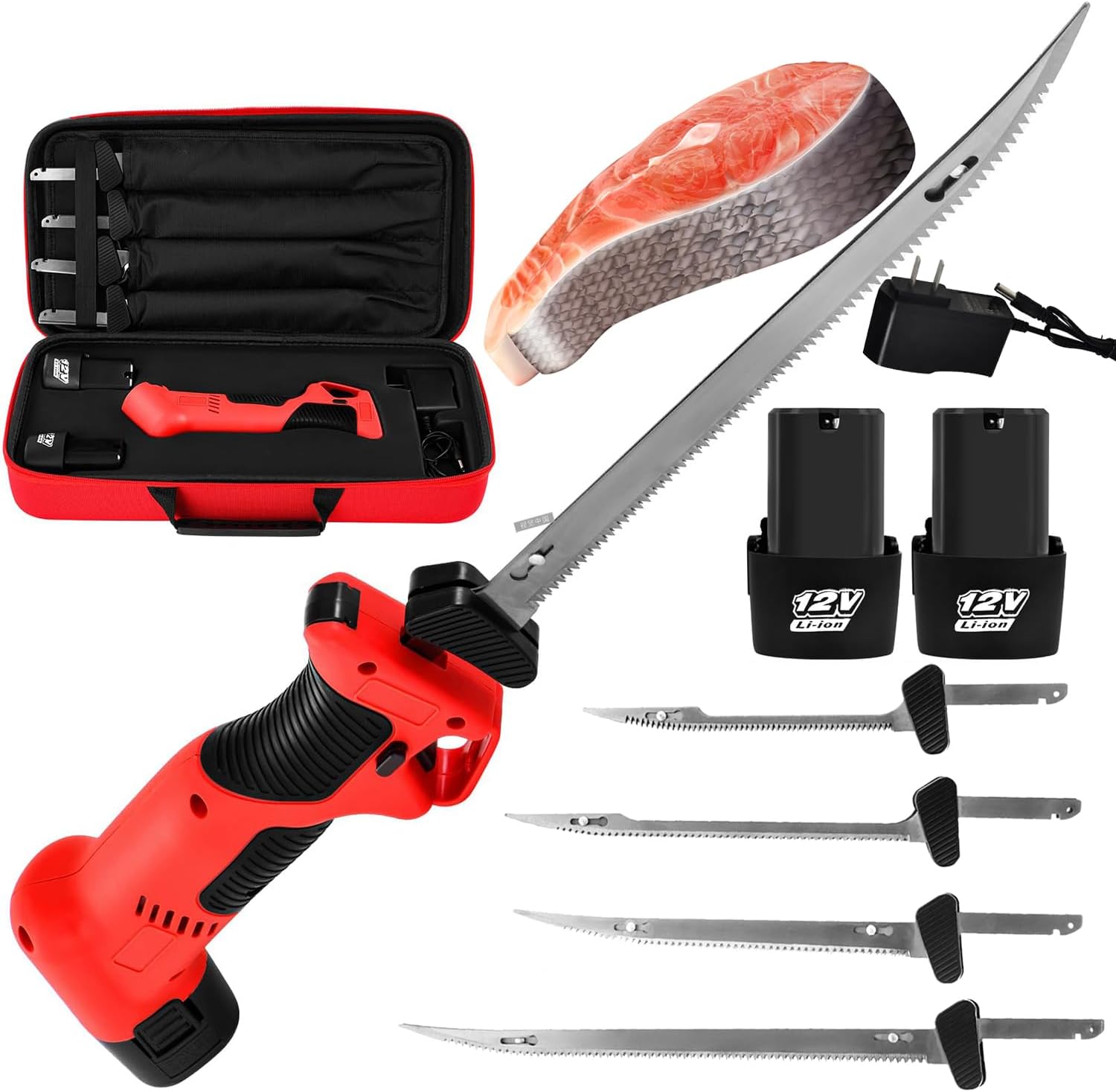 Cordless Fish Filleting Knife, Electric Fillet Knife for Fish with 4 Ti ...