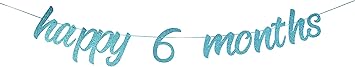 Amazon.com: Happy 6 Months Banner,Half Way to One Banner, Baby's 6 ...