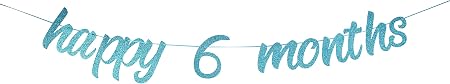 Amazon.com: Happy 6 Months Banner,Half Way to One Banner, Baby's 6 ...