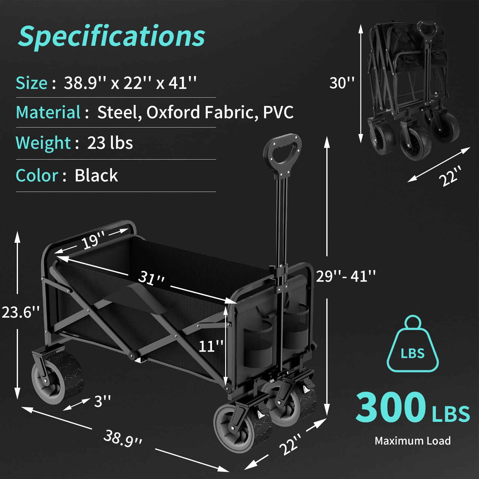 Snapklik.com : Collapsible Wagon - Wagon Cart