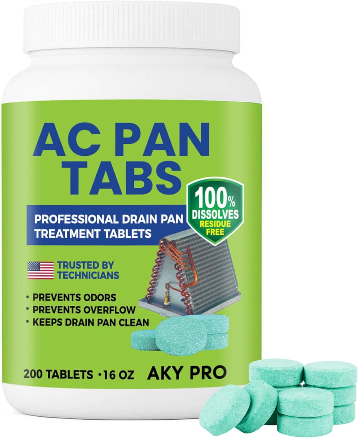Amazon.com: AKY PRO AC PAN TABS – 200 AC Drain Line Cleaner Tablets for ...