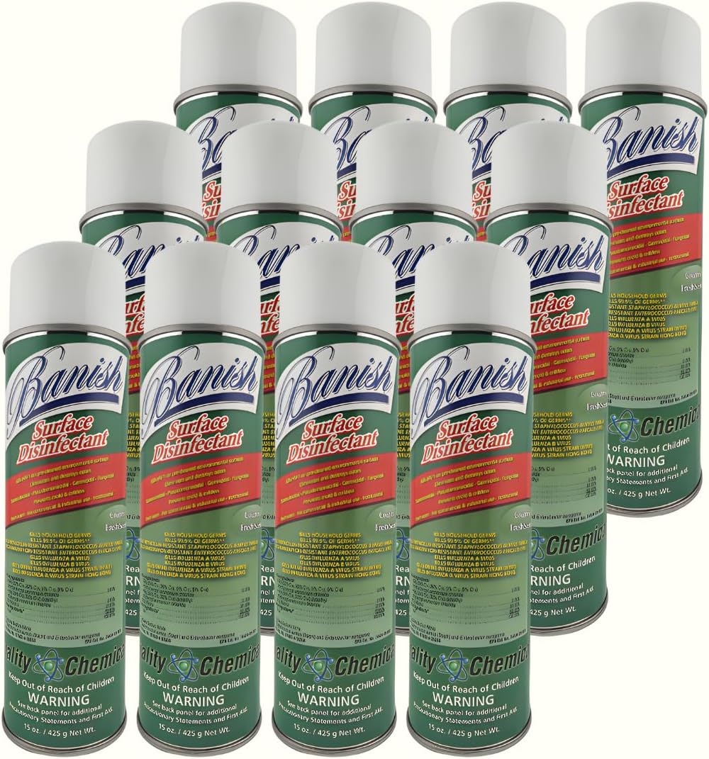 Amazon.com: Banish Disinfectant Spray-Case of 12 : Health & Household