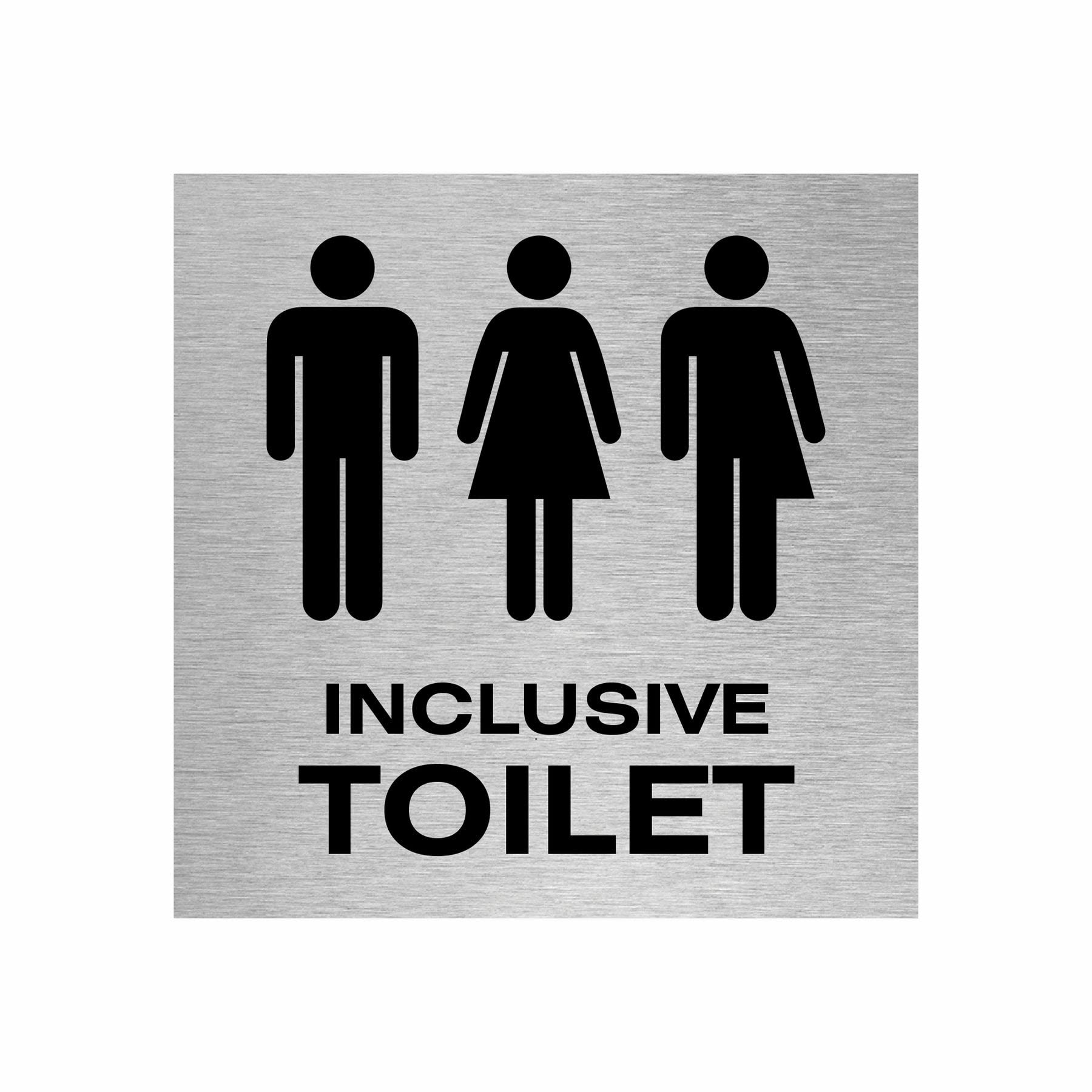 Slimline Aluminium Inclusive Toilet Sign from ViroDisplay® – Brushed ...