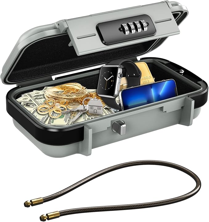 AMIR Portable Safe Box, Combination Security Case LockBox with Code ...