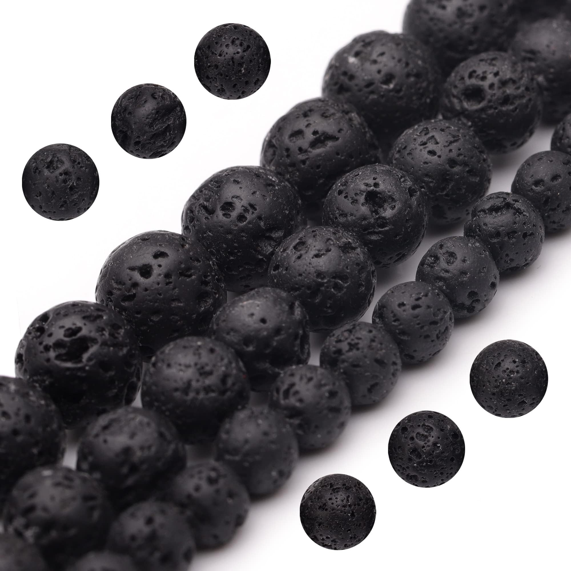 Amazon.com: Natural Stone Lava Beads Loose Beads Volcanic Lava Beads ...
