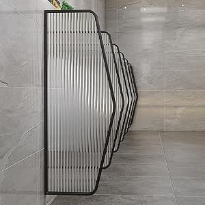 Urinal Divider Partition, Wall-Mounted Men's Urinal Privacy Screen, Translucent Glass Panel ...