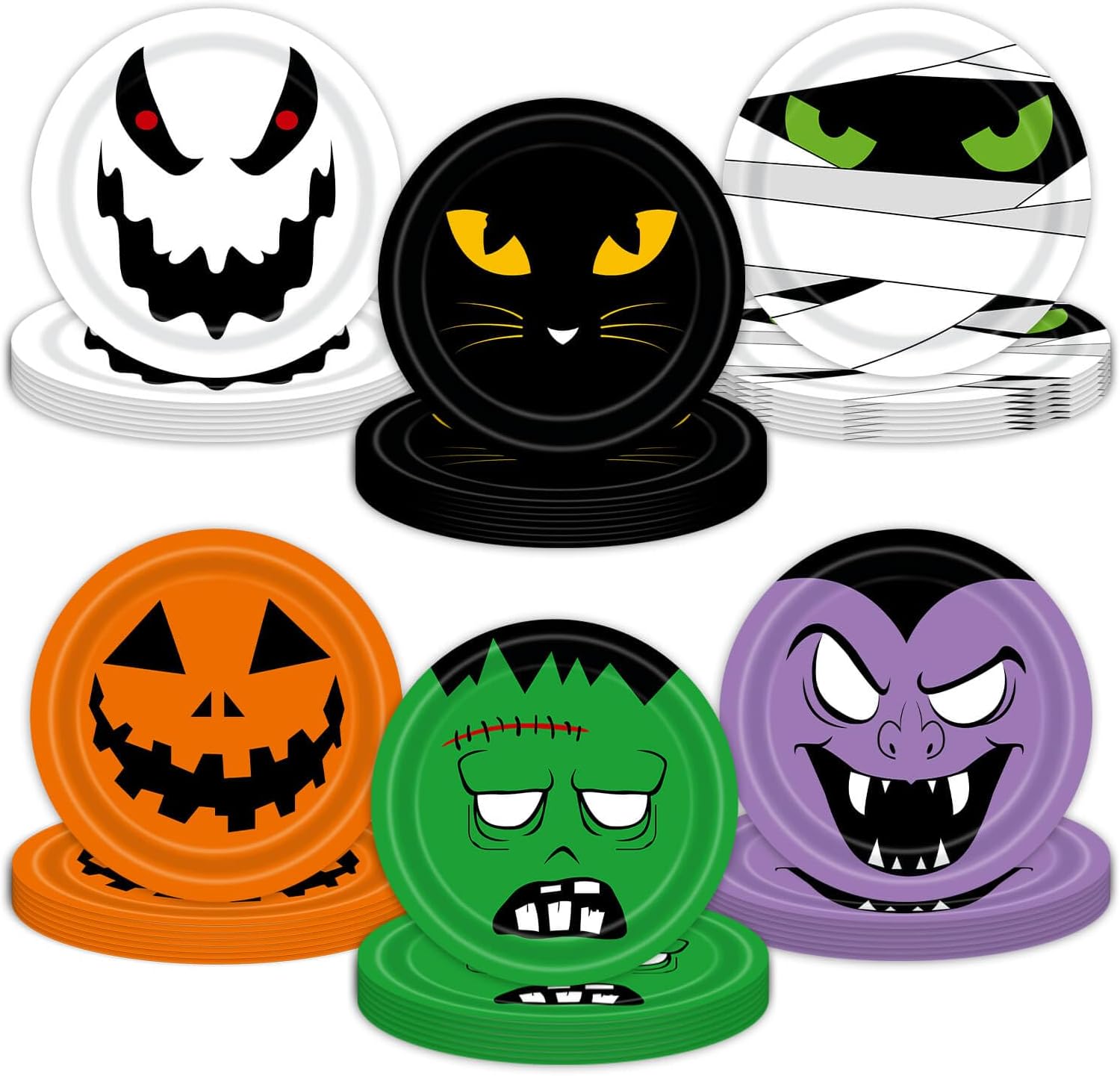 Amazon.com: Aysimple 48 PCS Halloween Paper Plates 9 Inch Trick or ...