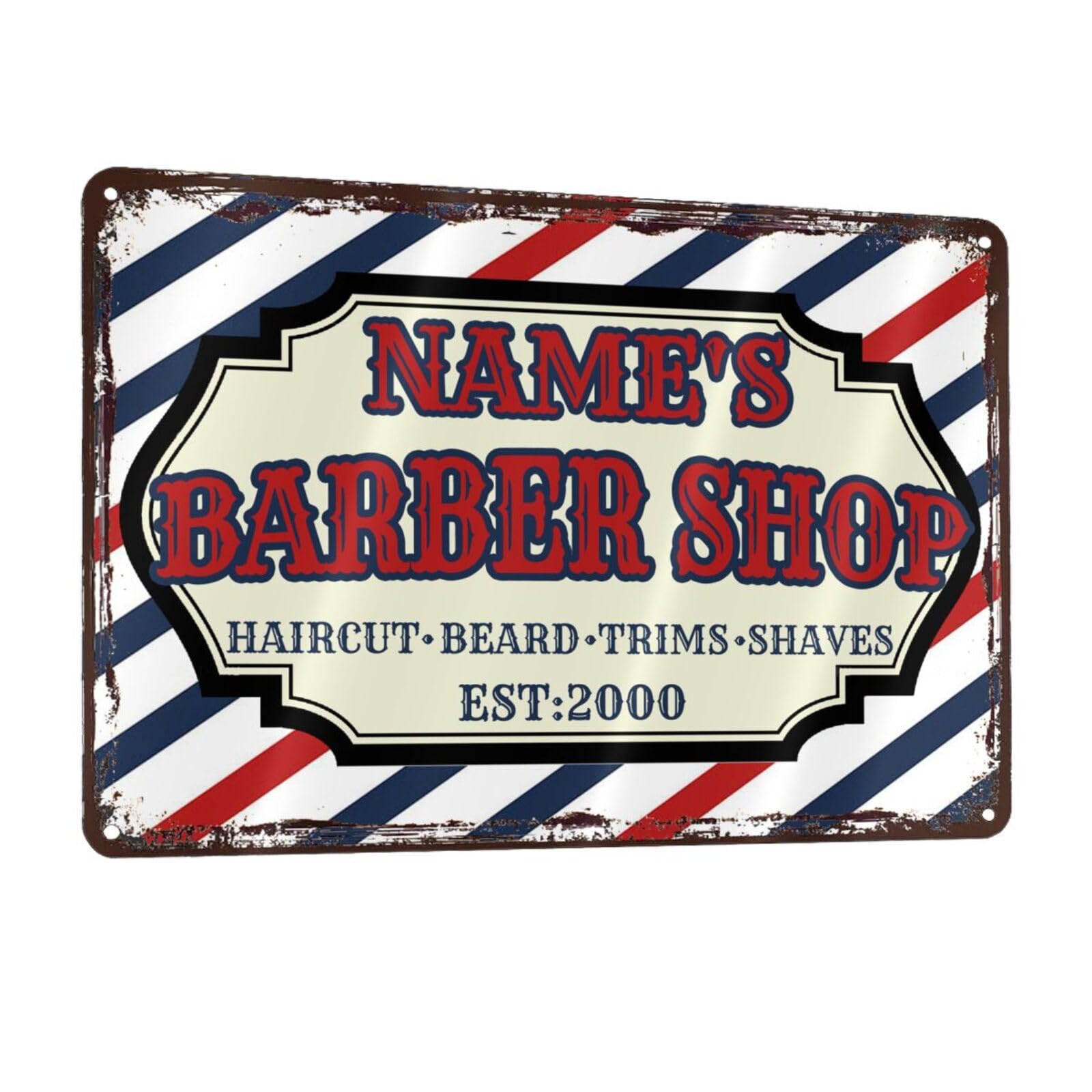 Amazon.com: Personalized Barber Shop Sign Custom Name Signs Haircuts ...