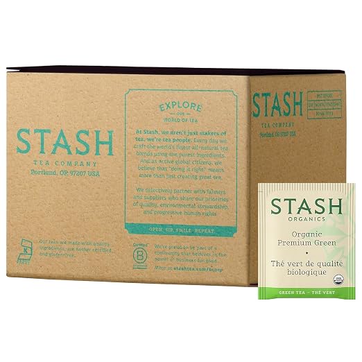 Amazon.com : Stash Tea Organic Premium Green Tea, Box of 100 Tea Bags ...