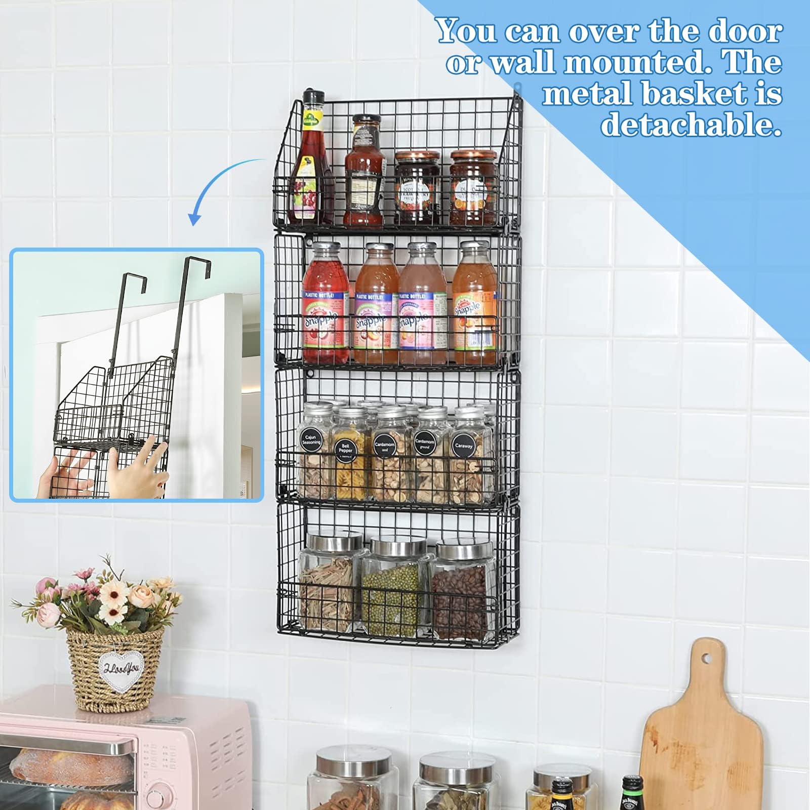 Snapklik.com : X-cosrack Over The Door Organizer,4 Tier Hanging Storage ...