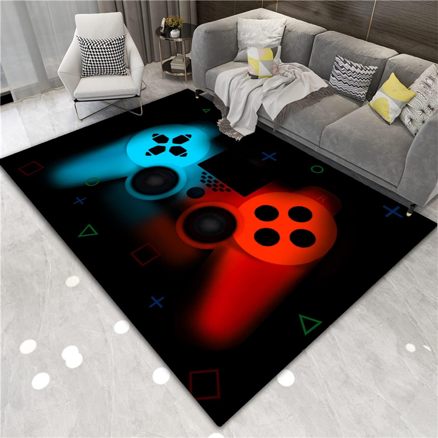Amazon.com: Gaming Rug for Boys Room - Gamer Carpet for Game Room and ...