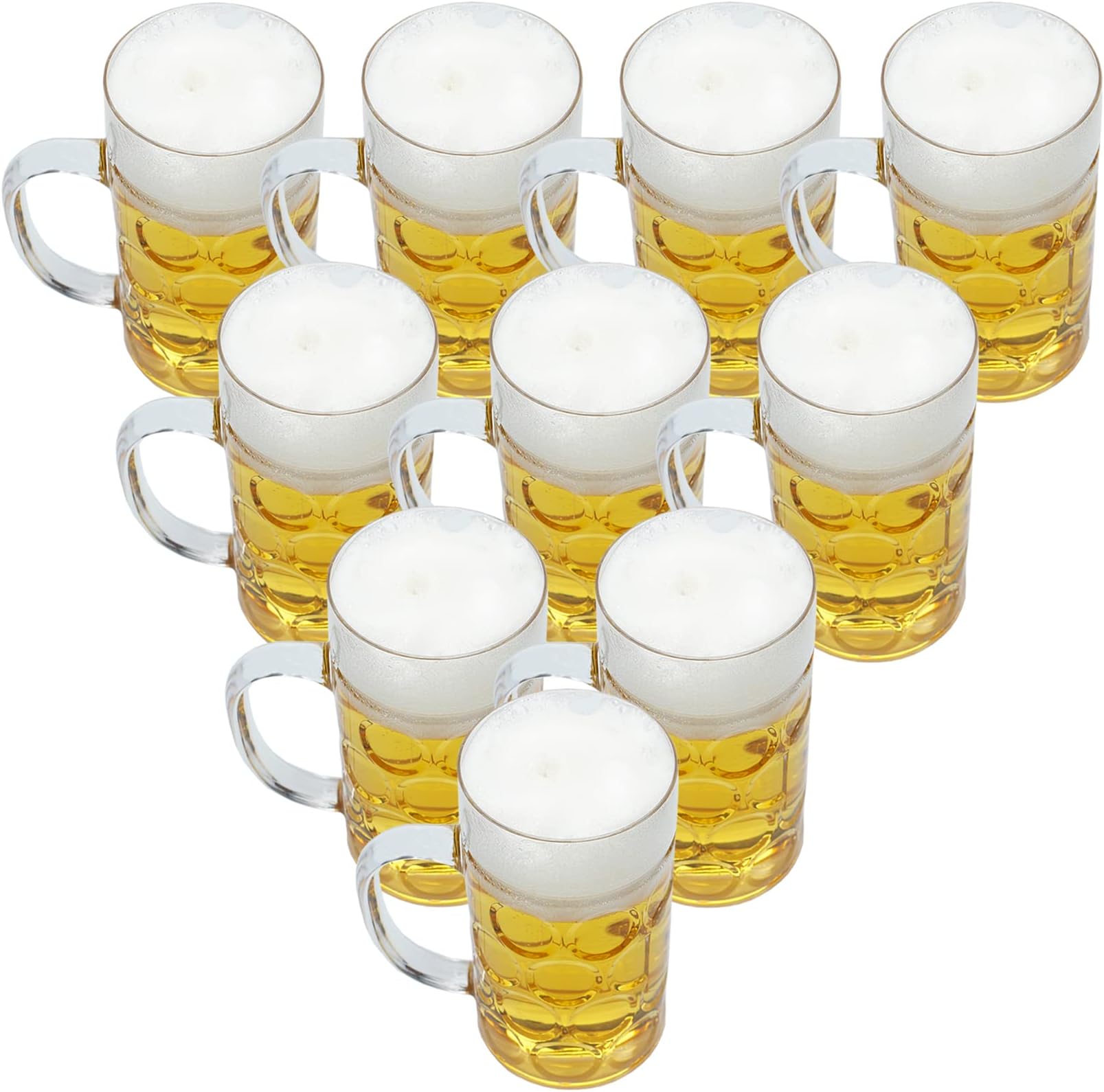 Amazon.com | Plastic Beer Mugs with Handle - Bulk Set of 6 Acrylic Beer ...