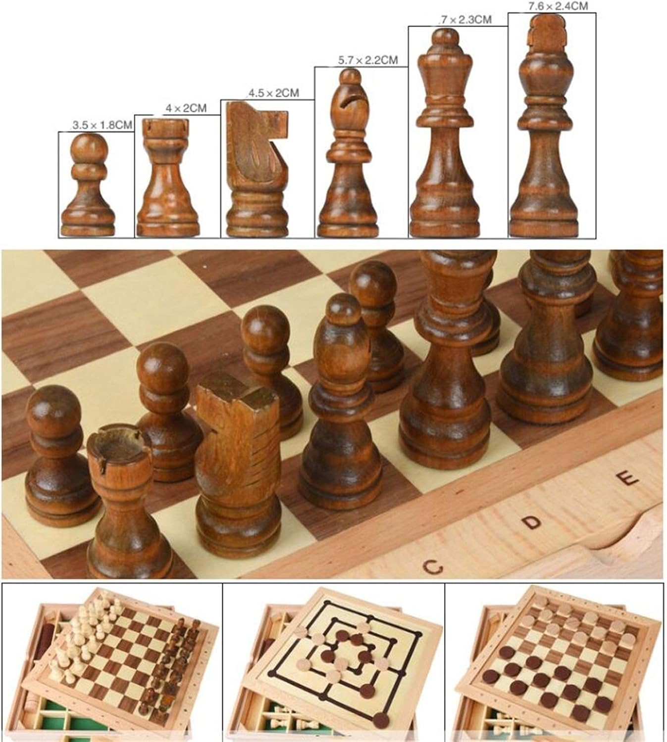 Traditional Games Chess Magnetic Foldable Chess Set Solid Wood Chess ...