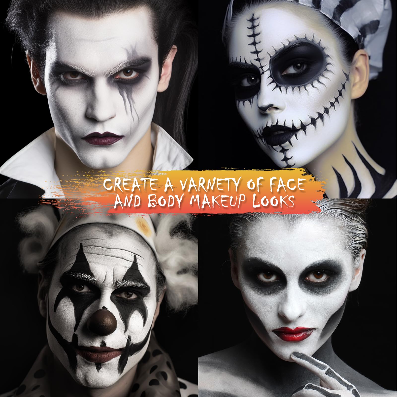 Snapklik.com : BOBISUKA White Face Body Paint Liquid Texture Washable ...