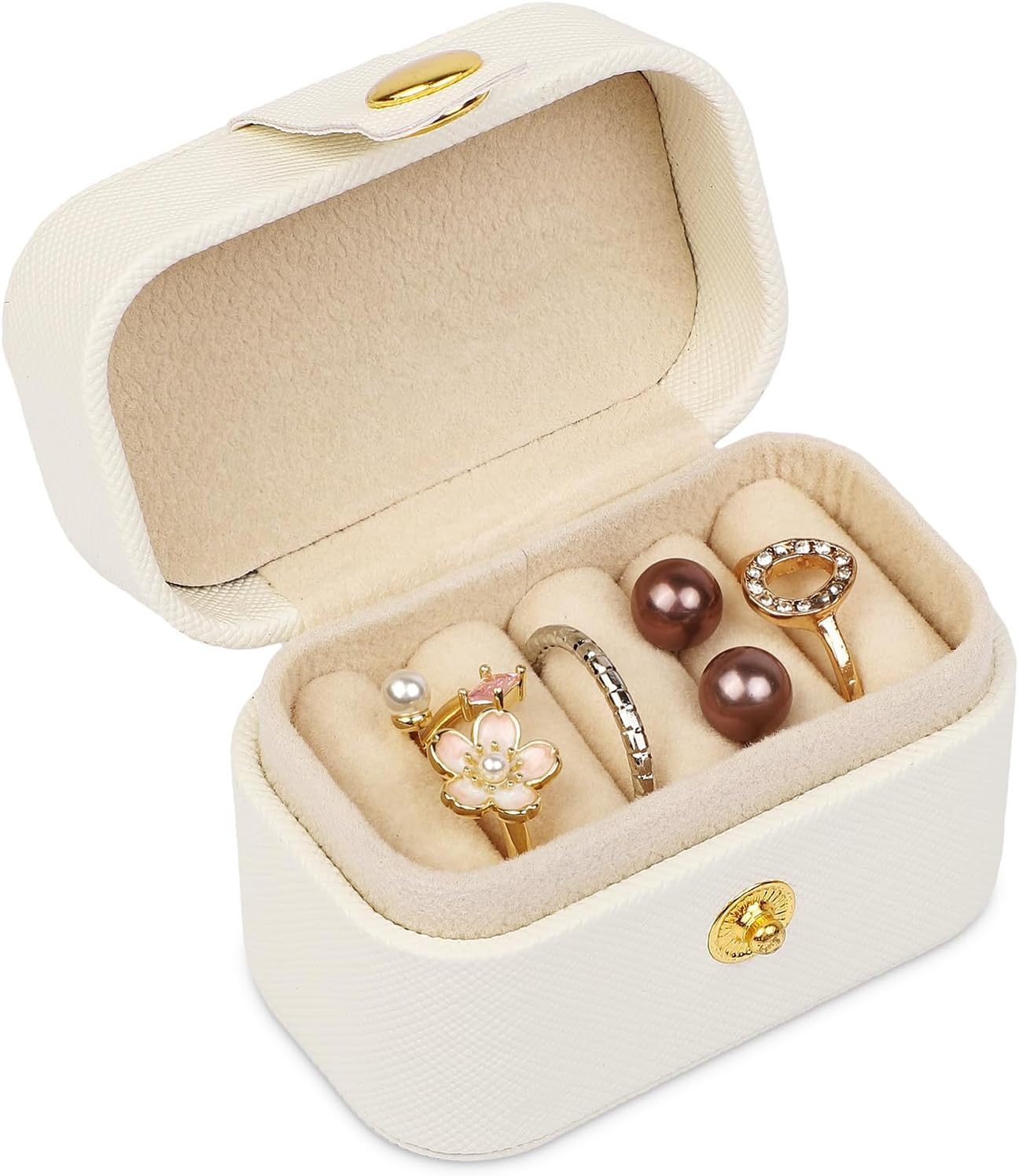 Amazon.com: BUNNYSHINY Small Travel Jewelry Case Mini Jewelry Ring Box ...