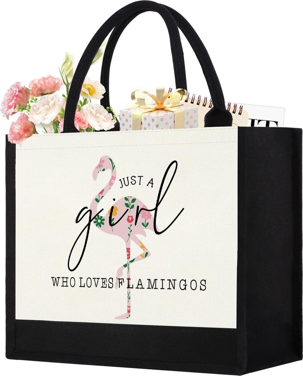 Amazon.com - Canvas Tote Bag for Women, Cute Flamingo Gifts for Women ...