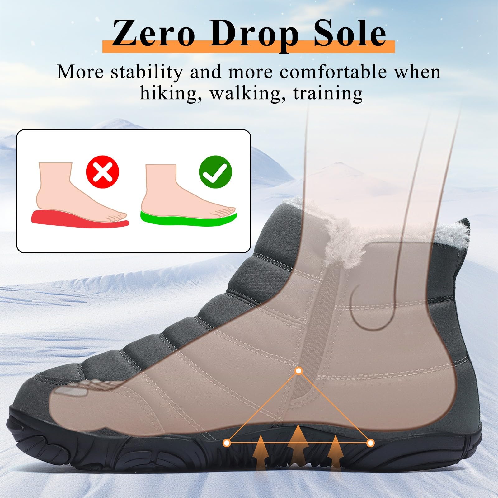 Snapklik.com : Mens Womens Winter Snow Boots Wide Toe Box Barefoot Boot ...