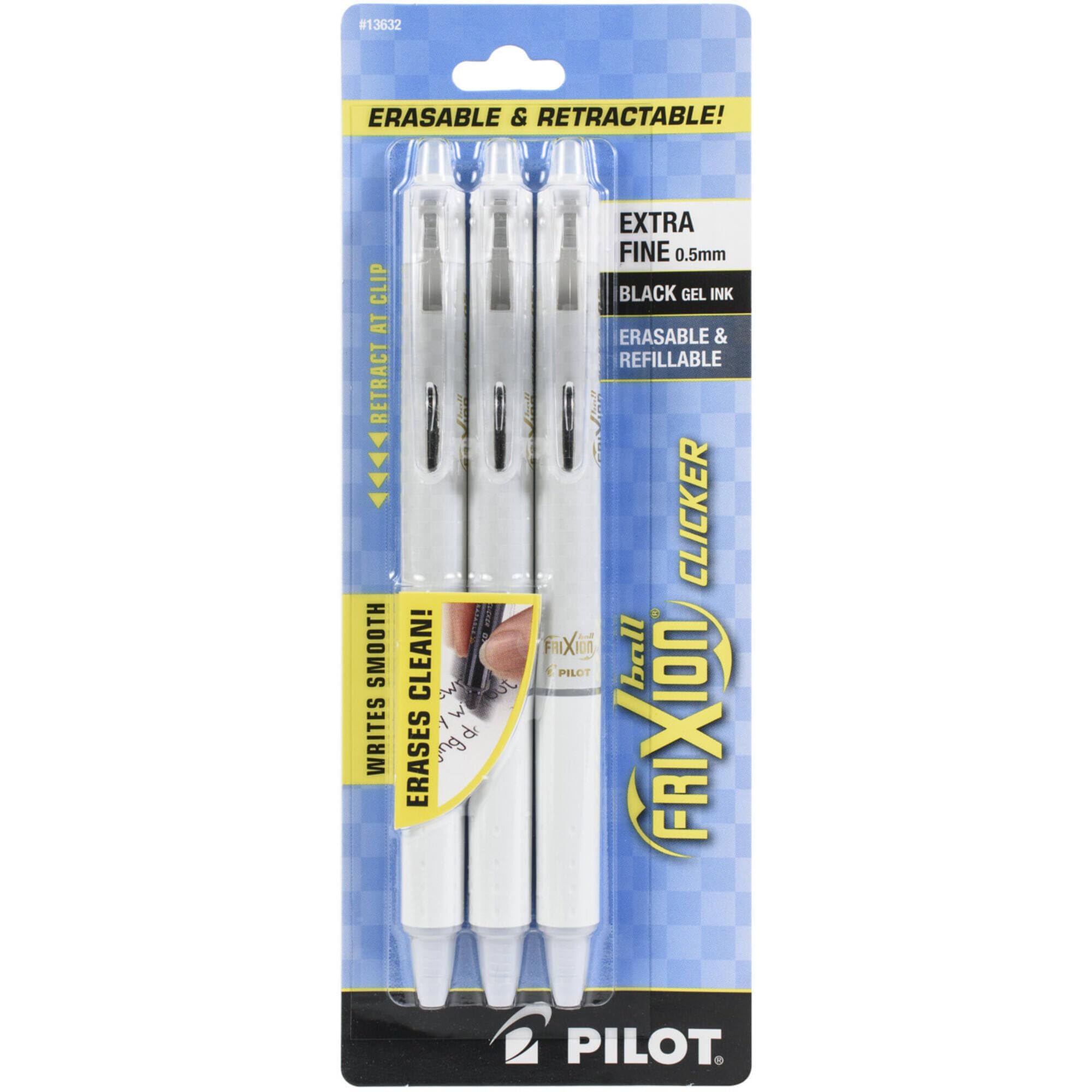 Amazon.com: PILOT PEN Black FRIXION CLICKER PENS 3/PK : Office Products