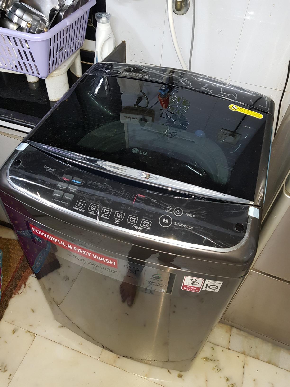 LG 18 Kg Inverter Wi-Fi Fully-Automatic Top Loading Washing Machine ...