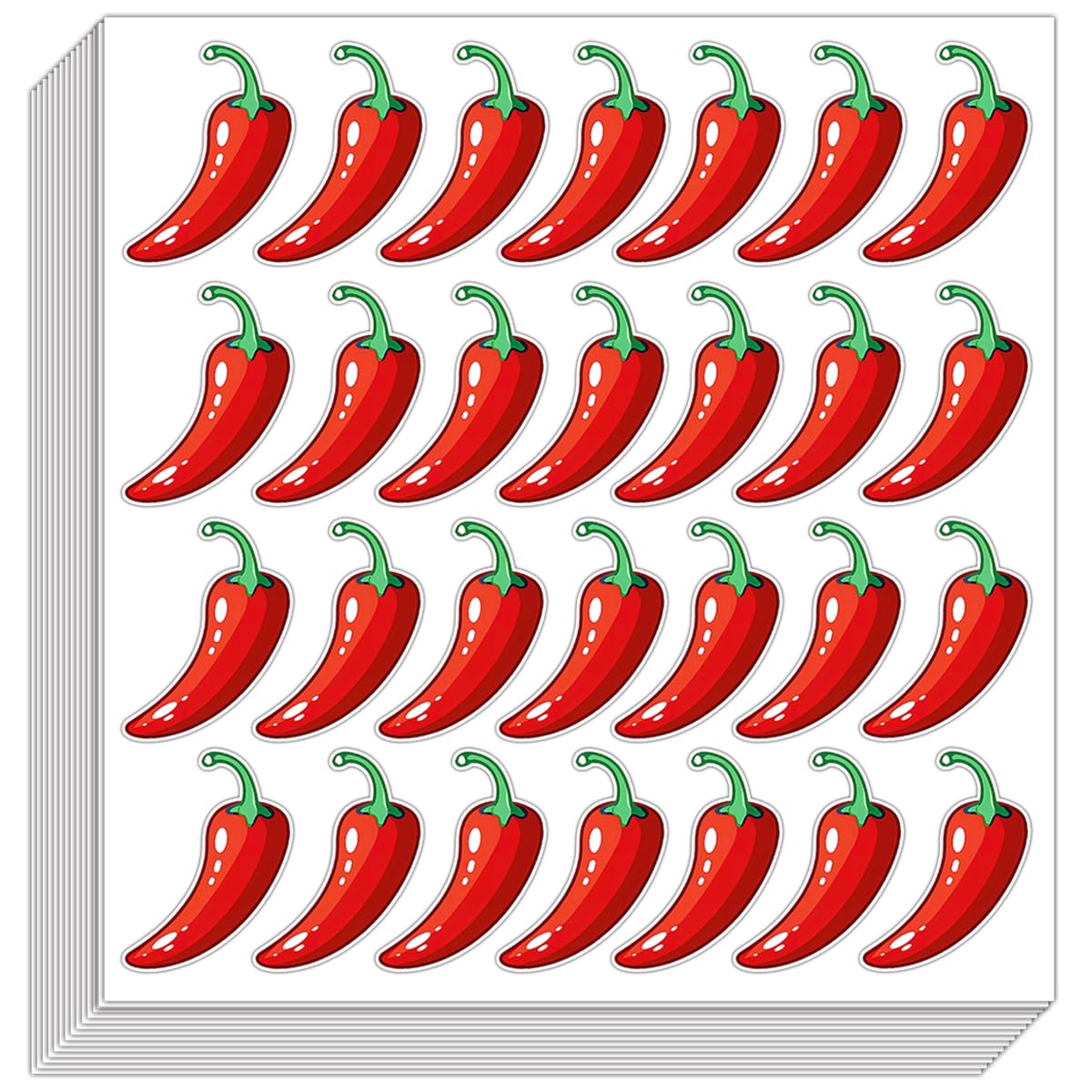 Amazon.com: Spicy Stickers Red Chili Pepper Stickers Spicy Level ...