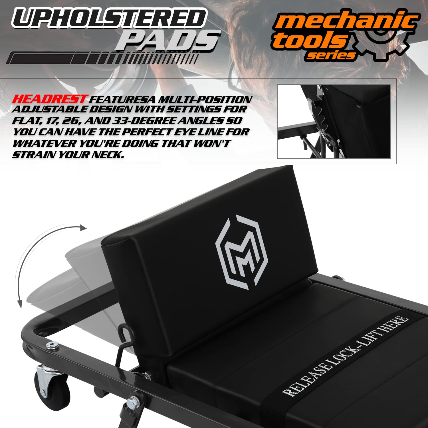 M-AUTO Heavy-Duty Convertible Mechanic Creeper, Z-Creeper 2-in-1 ...