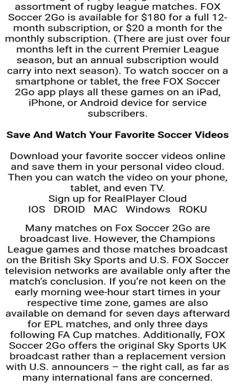How to Watch Soccer Live - App on Amazon Appstore
