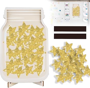 Amazon.com : Personalized Magnetic Reward Jar,Gold Star Jar Reward ...