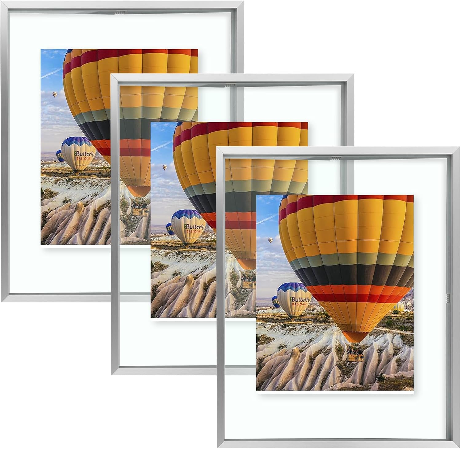 Amazon.com: Golden State Art, 11x14 Floating Picture Frame Aluminum ...