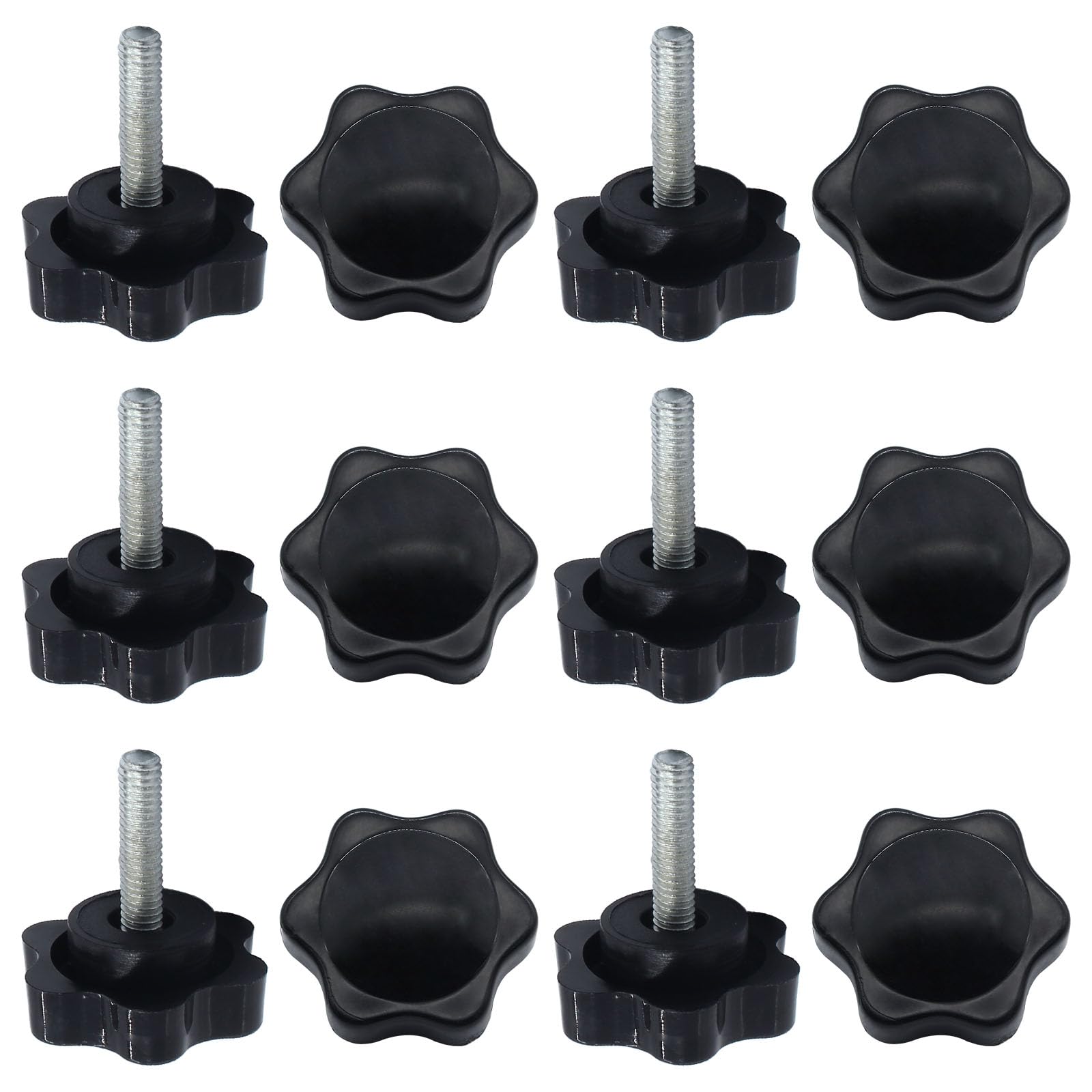 Snapklik.com : 12 Pieces M4 X 20mm Thread Star Knobs, Plastic Hex ...
