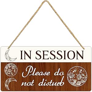 Farmhouse Rustic Wood Sign - in Session Door Hanging Style Fits ...