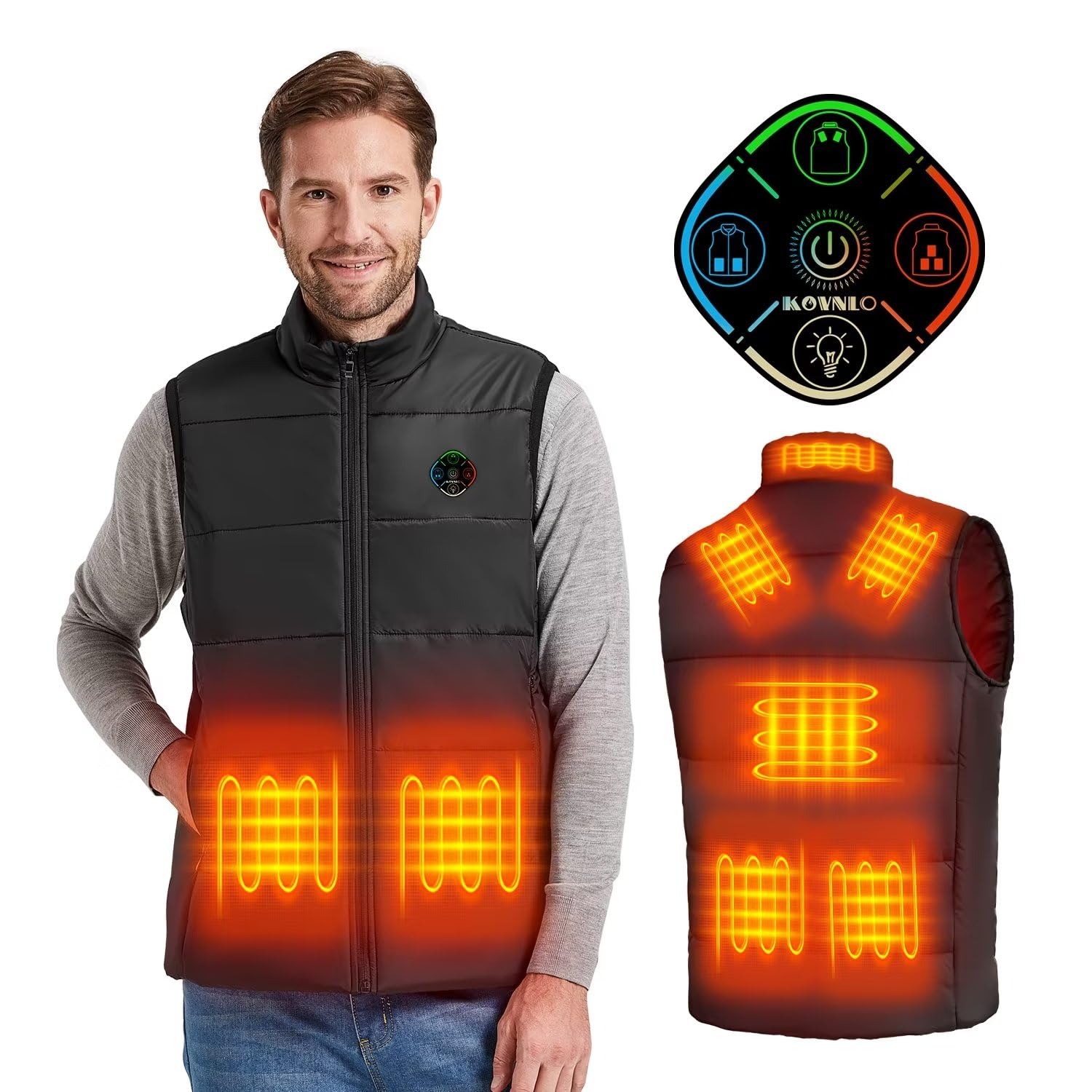 Snapklik.com : KOVNLO Heated Vest For Men, Smart Controller