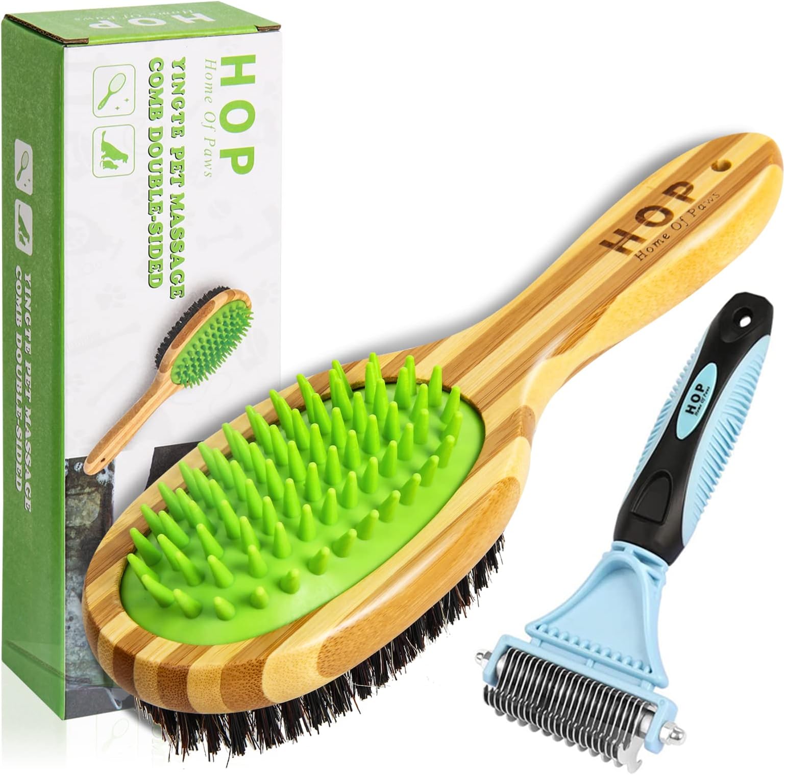 Amazon.com: HOP Home of Paws Short Coat Brush - Detangling and Shedding ...