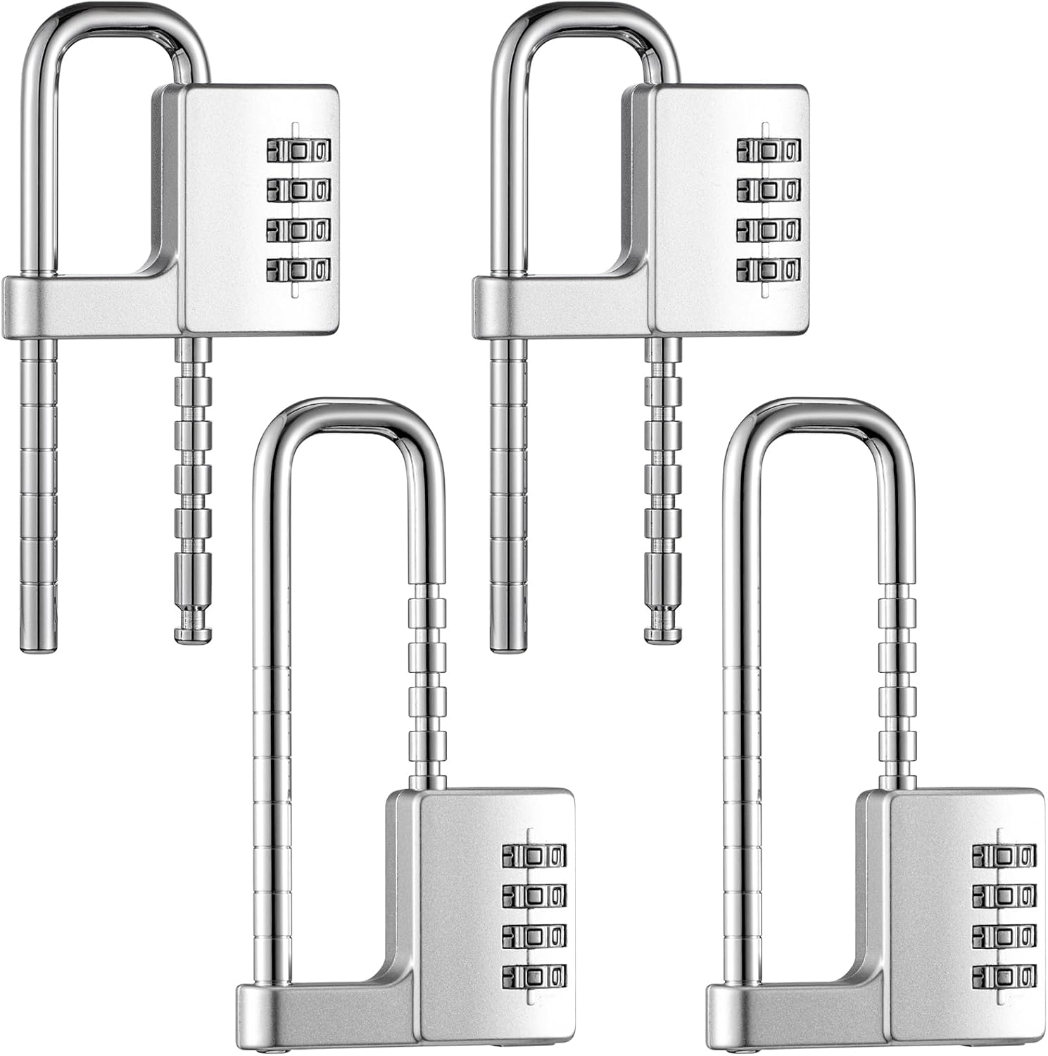 Gisafai 4 Pcs 4 Digit Combination Lock Code Cabinet U Shaped Gym ...