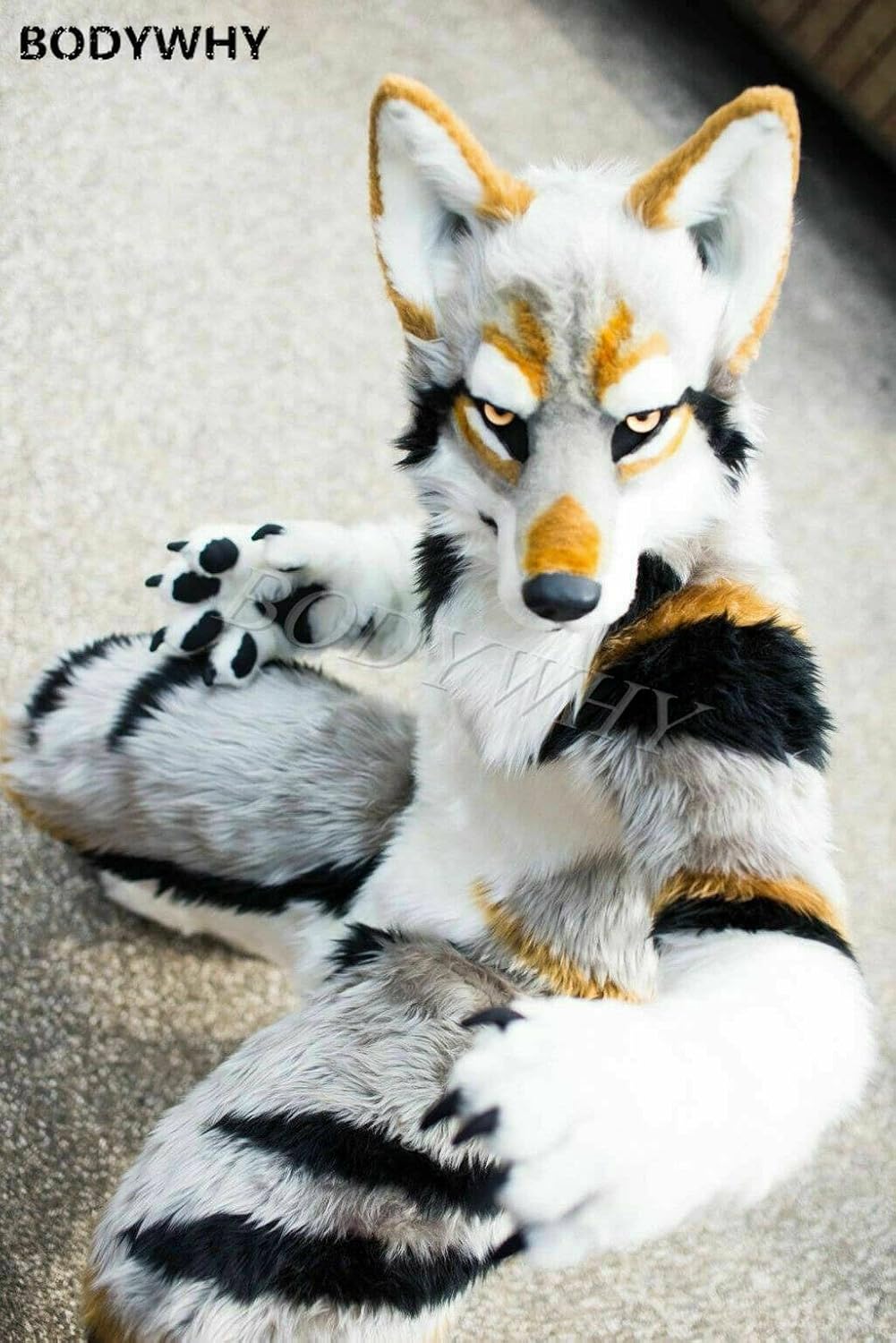 Amazon Furrymascot Handsome Grey Wolf Furry Fursuit Custom Mascot