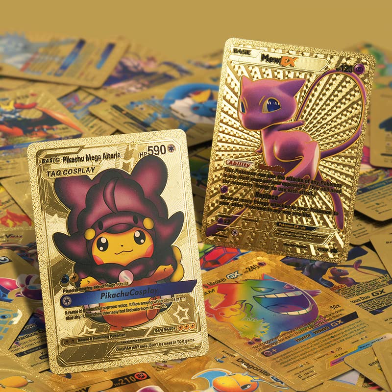 Buy Gold Pokemon Cards 110 PCS TCG Deck Gold Foil Card Including 43 GX ...