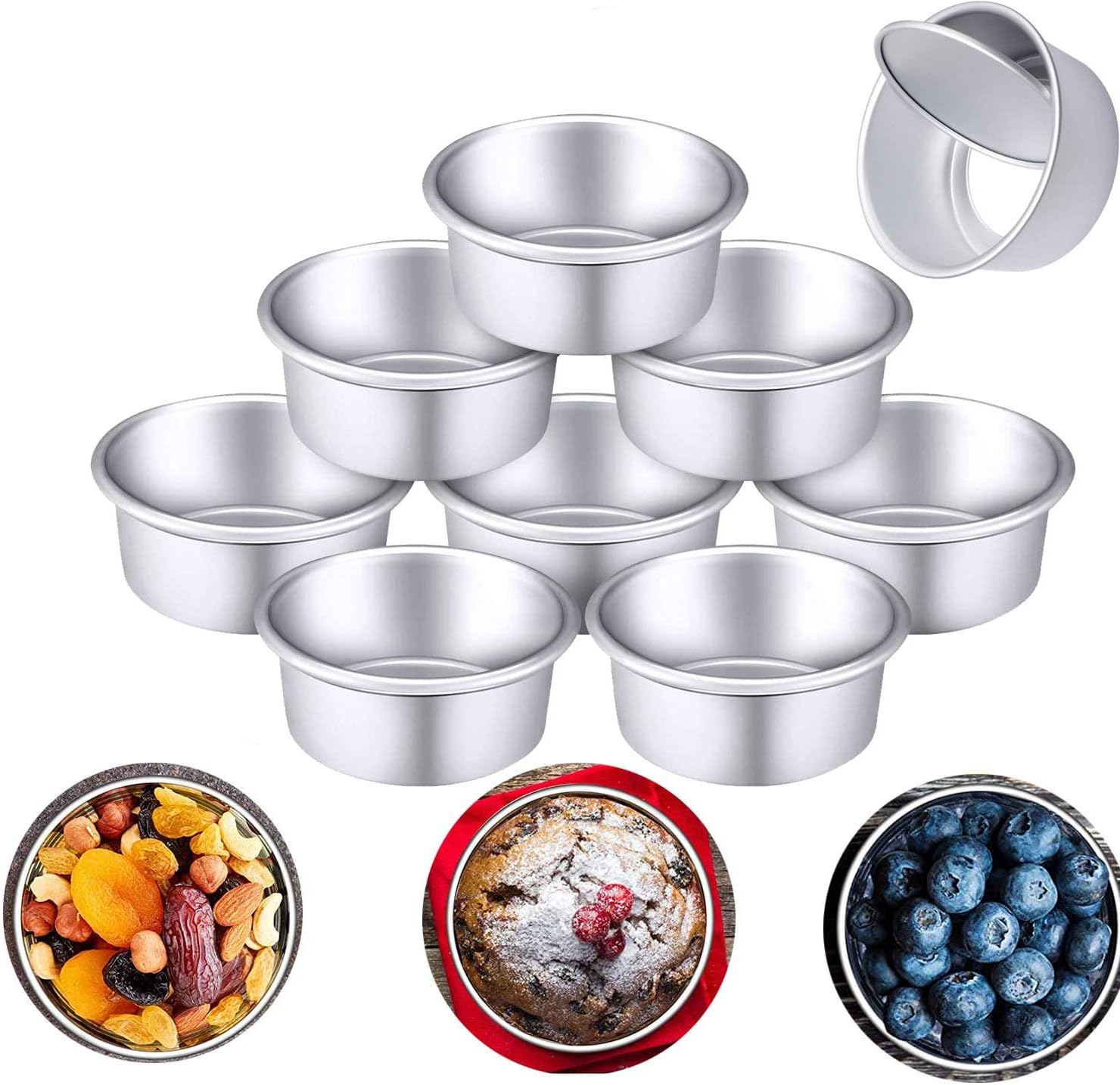 Amazon.com: XIGUI 4 Inch Mini Cake Pan Set, 4 PCS Round Cake Pans Round ...
